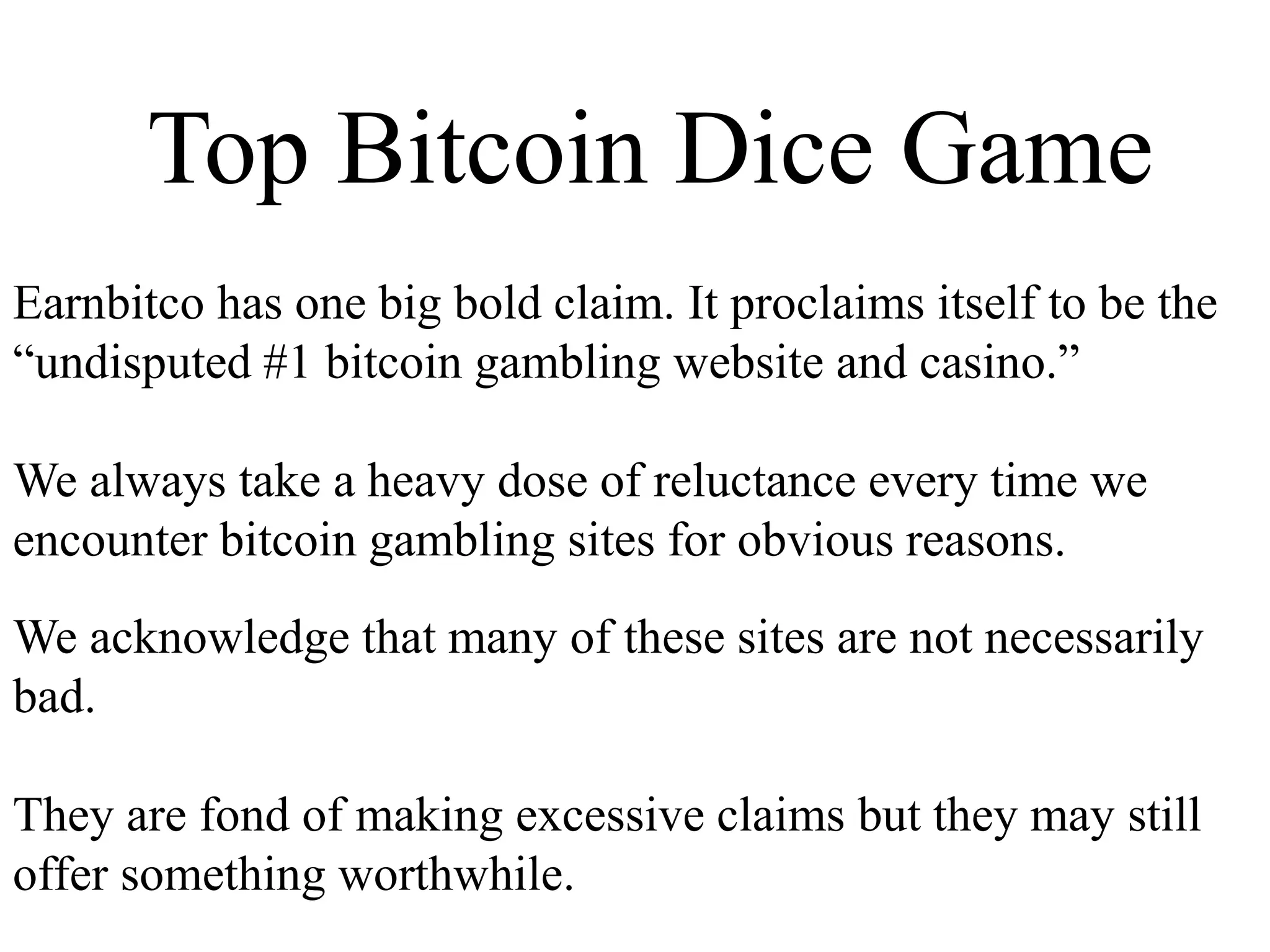 Top Bitcoin Dice Game | PPT