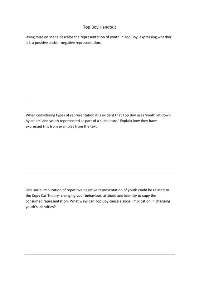 Top boy handout | DOC
