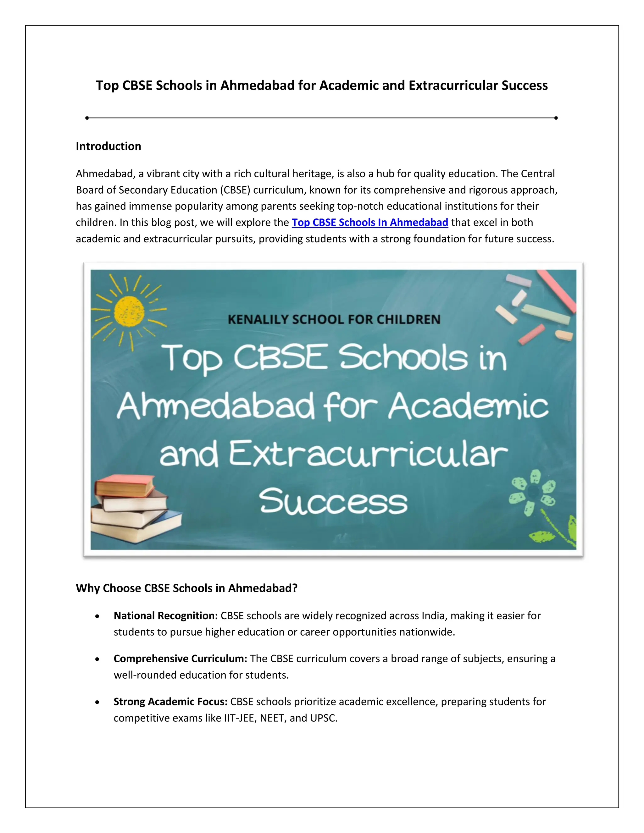 Top CBSE Schools in Ahmedabad for Academic and Extracurricular Success ...