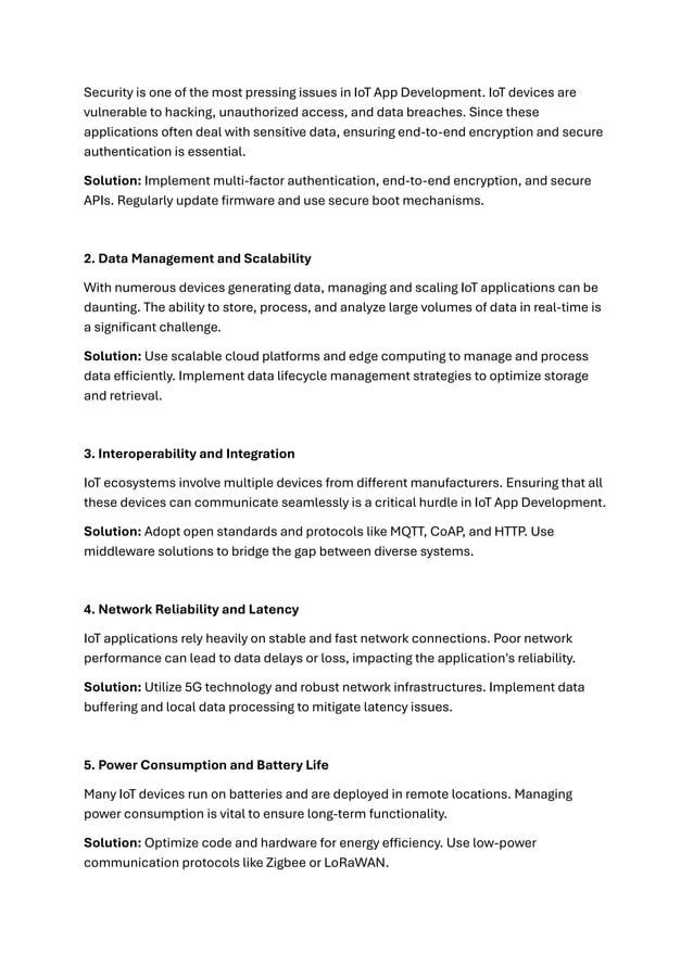 Top Challenges in IoT App Development and How to Overcome Them | PDF