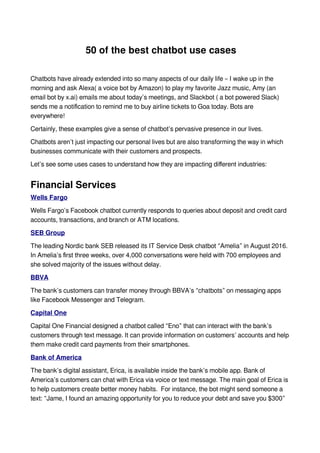 50 of the best chatbot use cases [Case studies Included] | PDF