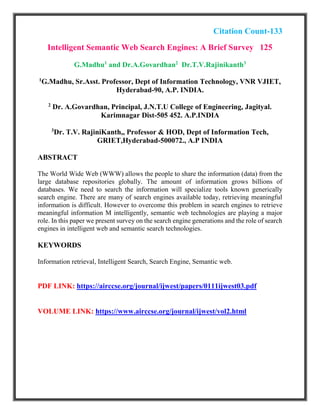 Top Cited Articles - September 2024 - Top Cited Articles in Web & Semantic Technology | PDF