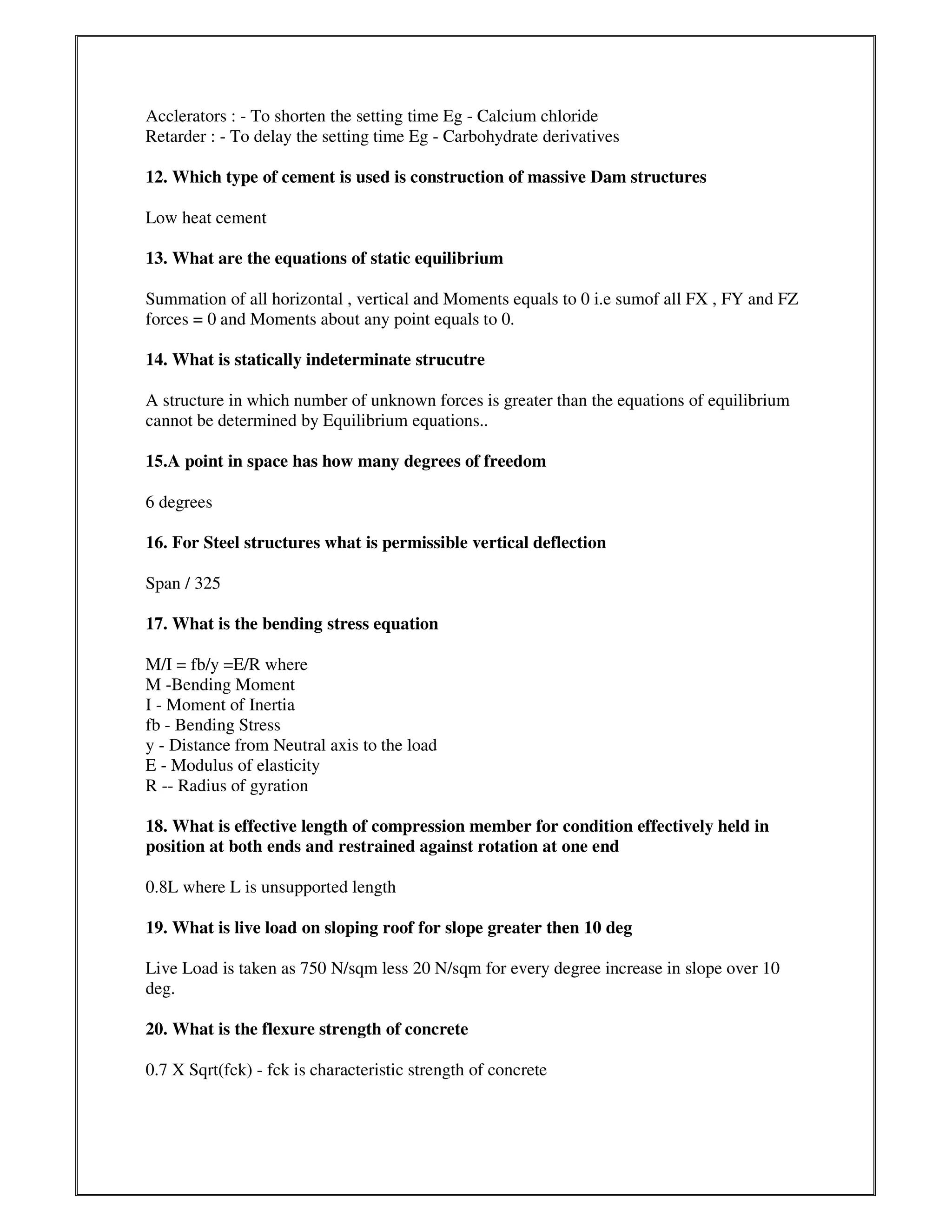 Top civil engineering Interview questions and Answers | PDF