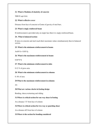 Top civil engineering Interview questions and Answers | PDF