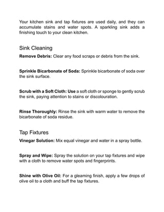 Top Cleaning Hacks for a Sparkling Kitchen | PDF