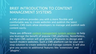 Top cms tools in 2021 to start your business | PPTX | Web Development ...
