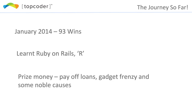 My TopCoder Journey - How I reinvented myself as a Developer | PPT