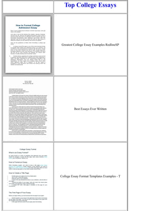 Top College Essays | PDF