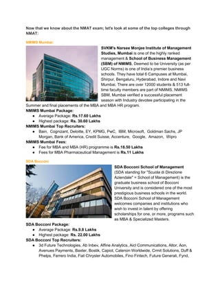 Top colleges through nmat | PDF