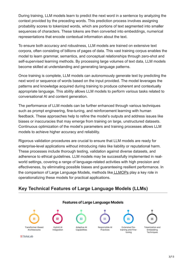 Top Comparison Of Large Language Modelsllms Explainedpdf