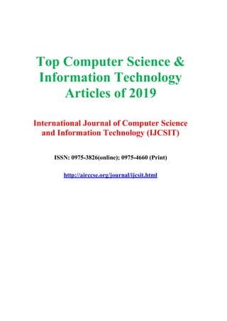 Top Computer Science & Information Technology Articles of 2019 | PDF