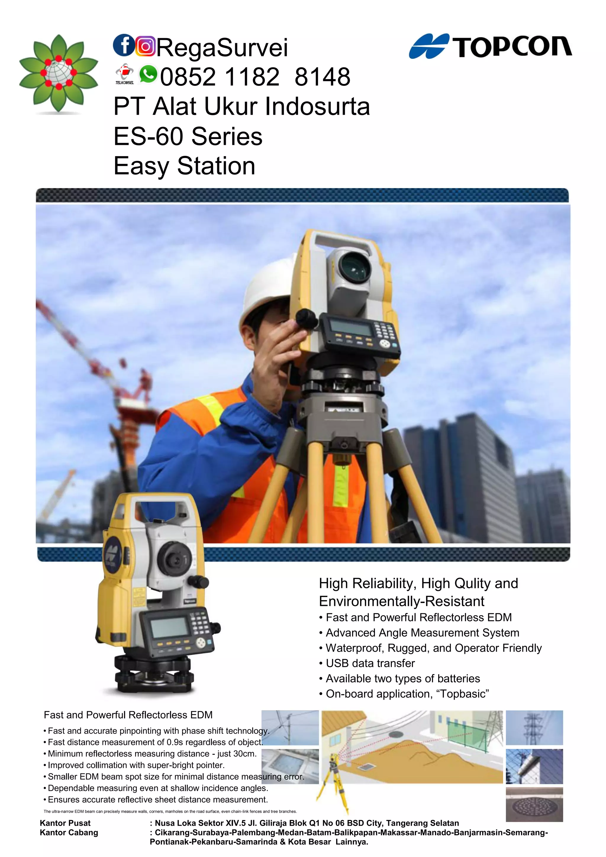 Brosur Total Station Topcon es 60 es-62 es-65 Versi Indonesia | PDF