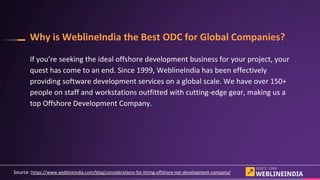 Hiring an Offshore .NET Development Company | Key Considerations | PPT