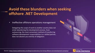 Hiring an Offshore .NET Development Company | Key Considerations | PPT