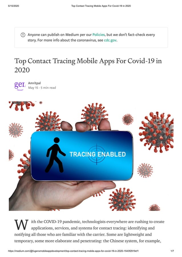 Top contact tracing mobile apps for covid 19 in 2020 | PDF