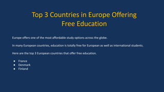 Top Countries Of Europe That Provide Free Education - Know How To Apply ...