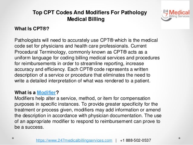 Top cpt codes and modifiers for pathology medical billing | PPTX