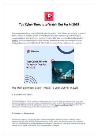 Top Cyber Threats to Watch Out For in 2025 | PDF