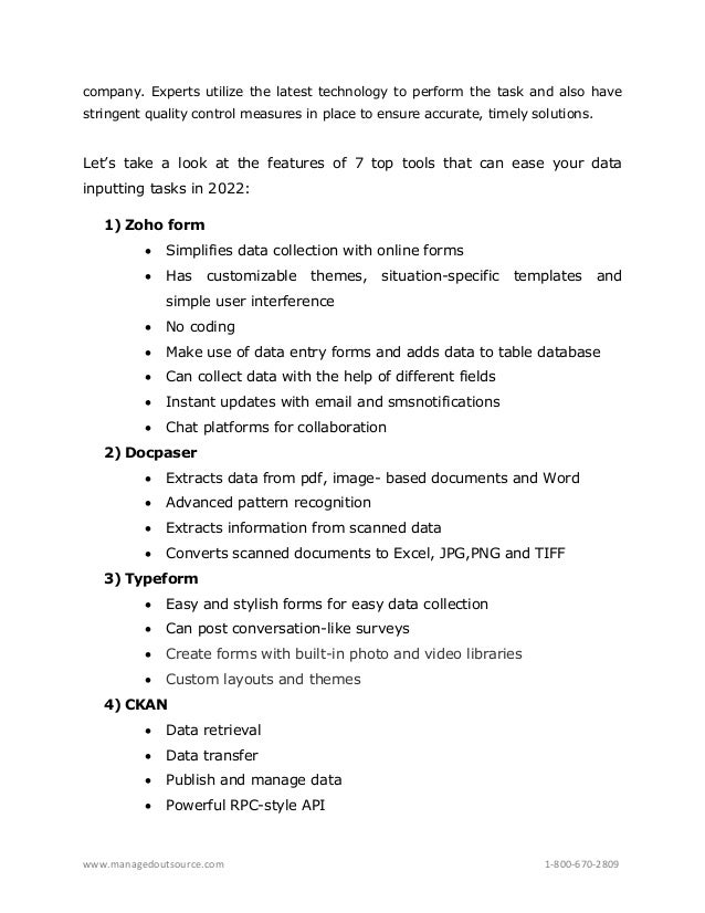 Top Data Entry Tools for 2022 | PDF