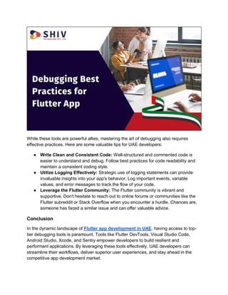 UAE Developer’s Guide to the Best Debugging Tools for Flutter | PDF