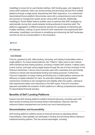 Top Defi Lending Platforms in 2024 - SoluLab | PDF