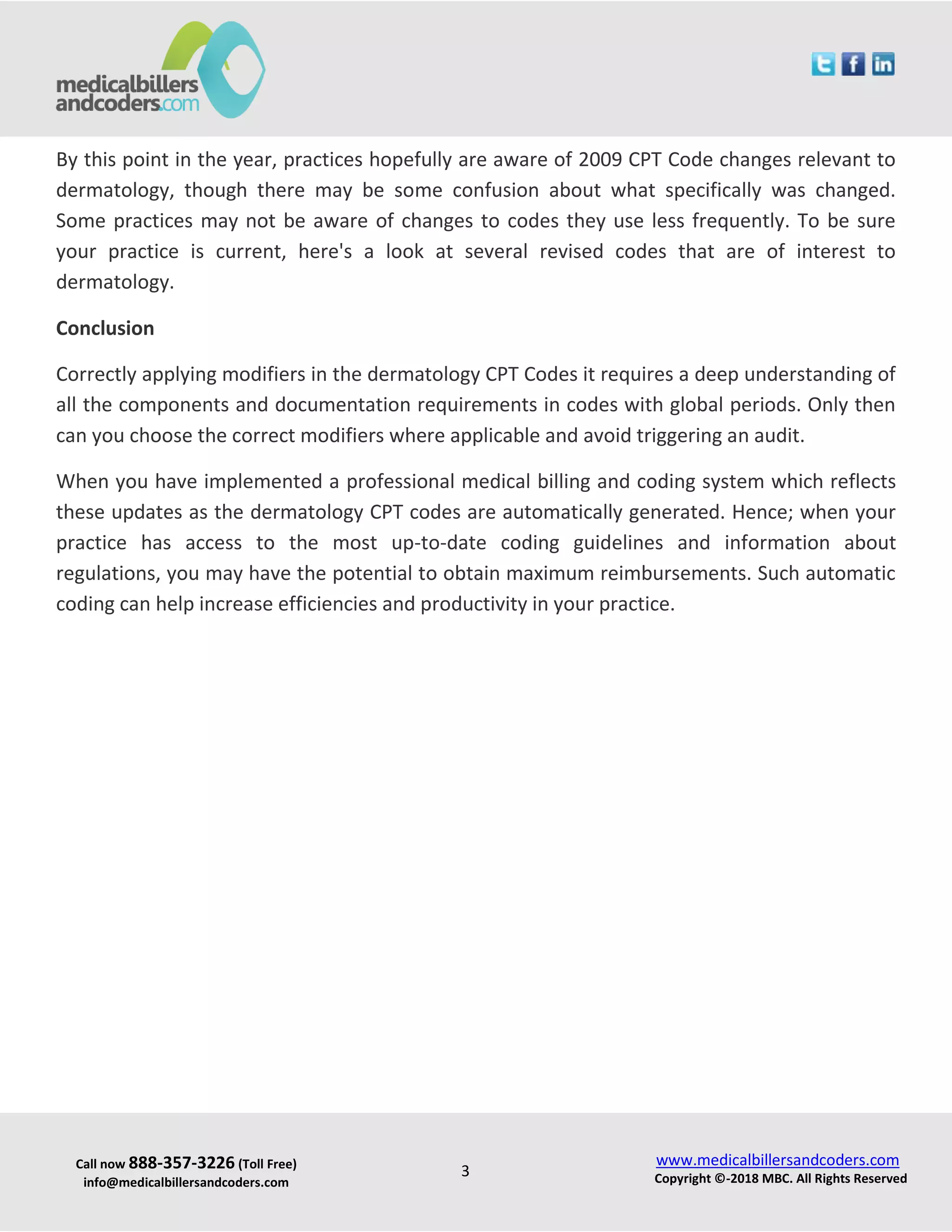 Top dermatology cpt code updates | PDF