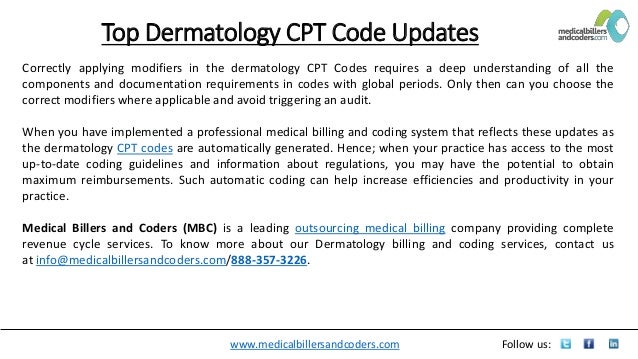 Top Dermatology CPT Code Updates | PPTX