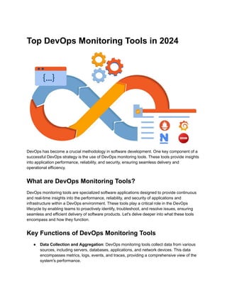 Top DevOps Monitoring Tools in 2024- Headspin | PDF