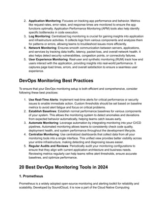 Top DevOps Monitoring Tools in 2024- Headspin | PDF