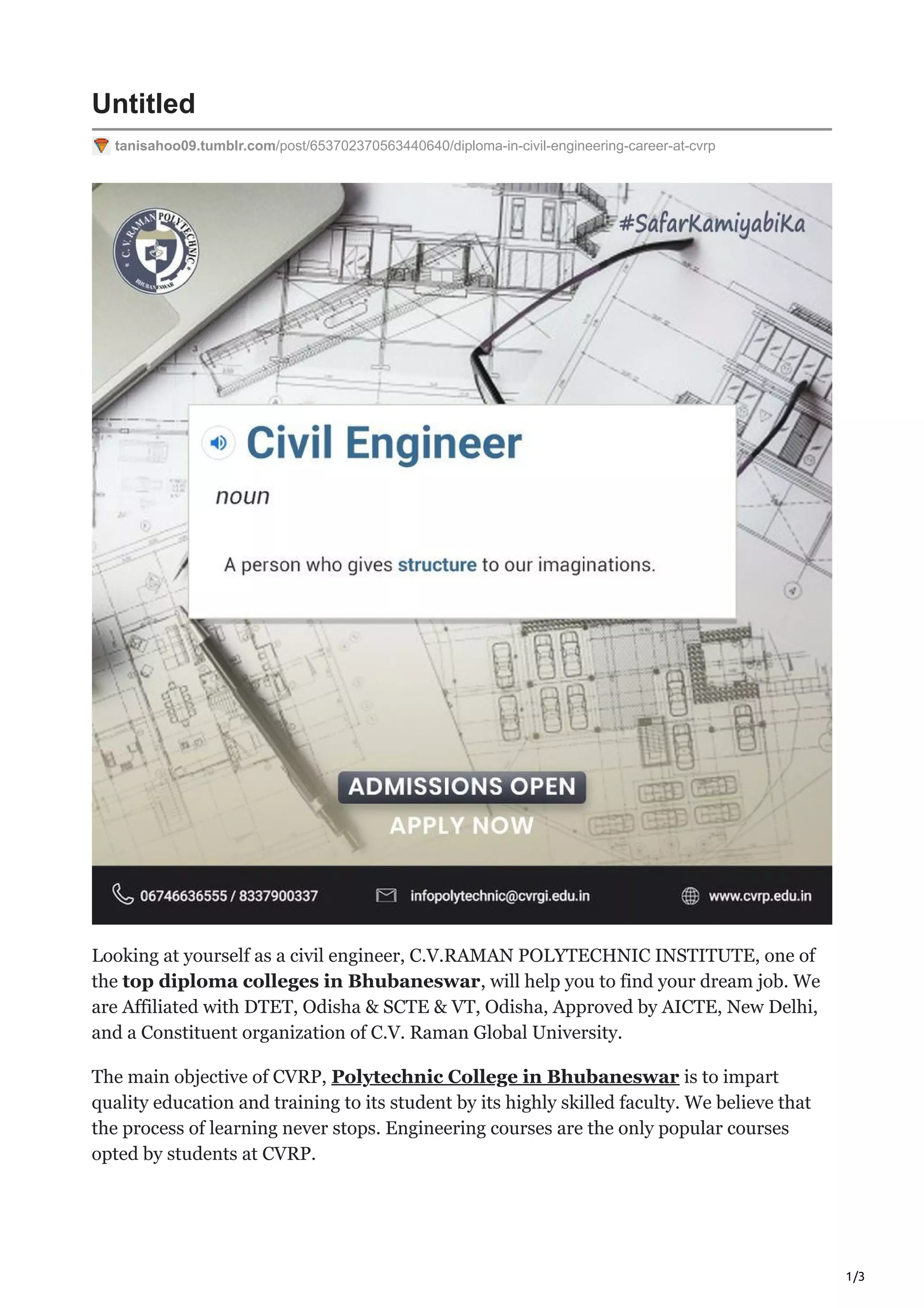 Top diploma college in odisha | PDF