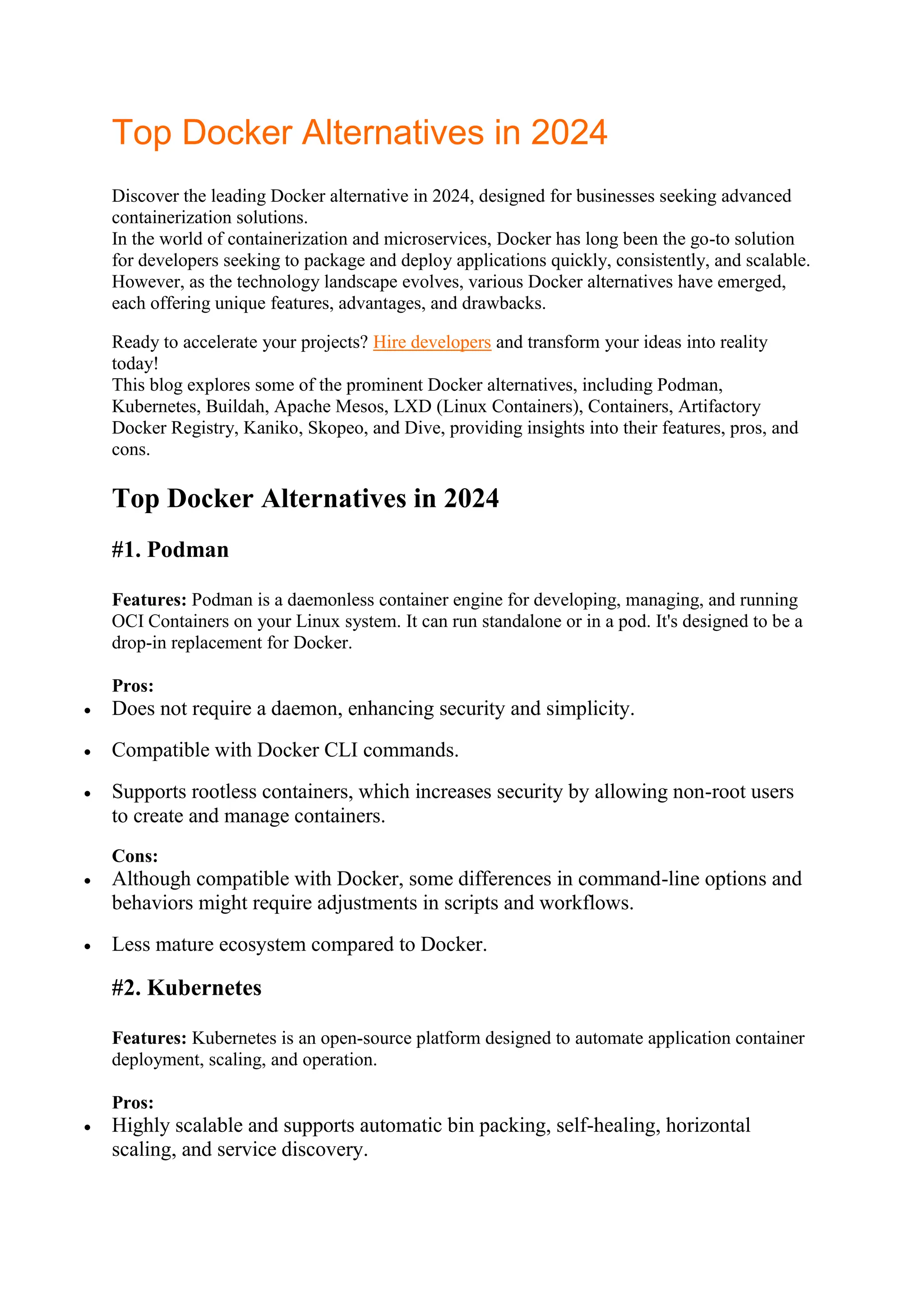 Top Docker Alternatives to Consider in 2024 | DOCX