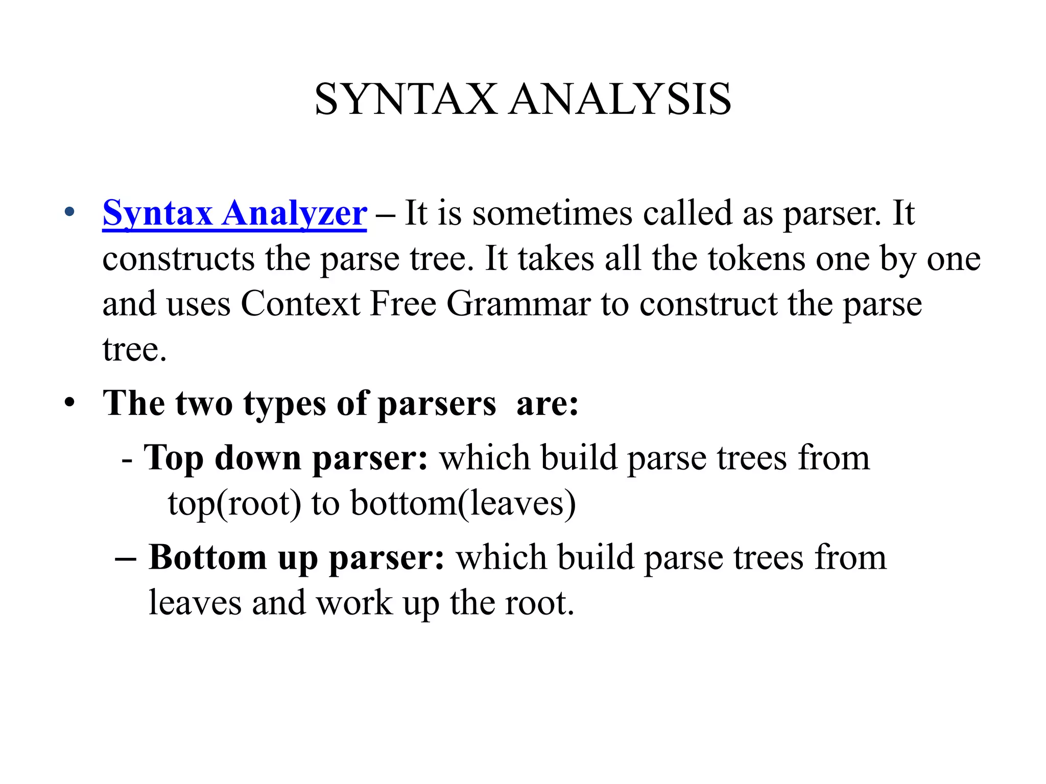 Top down parsing | PPTX