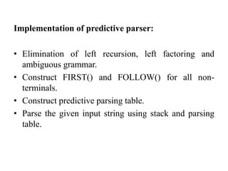 Top down parsing | PPTX