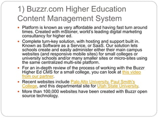 Overview of Top Eight Content Management Systems for Higher Education | PPT