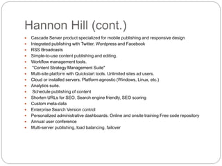 Overview of Top Eight Content Management Systems for Higher Education | PPT