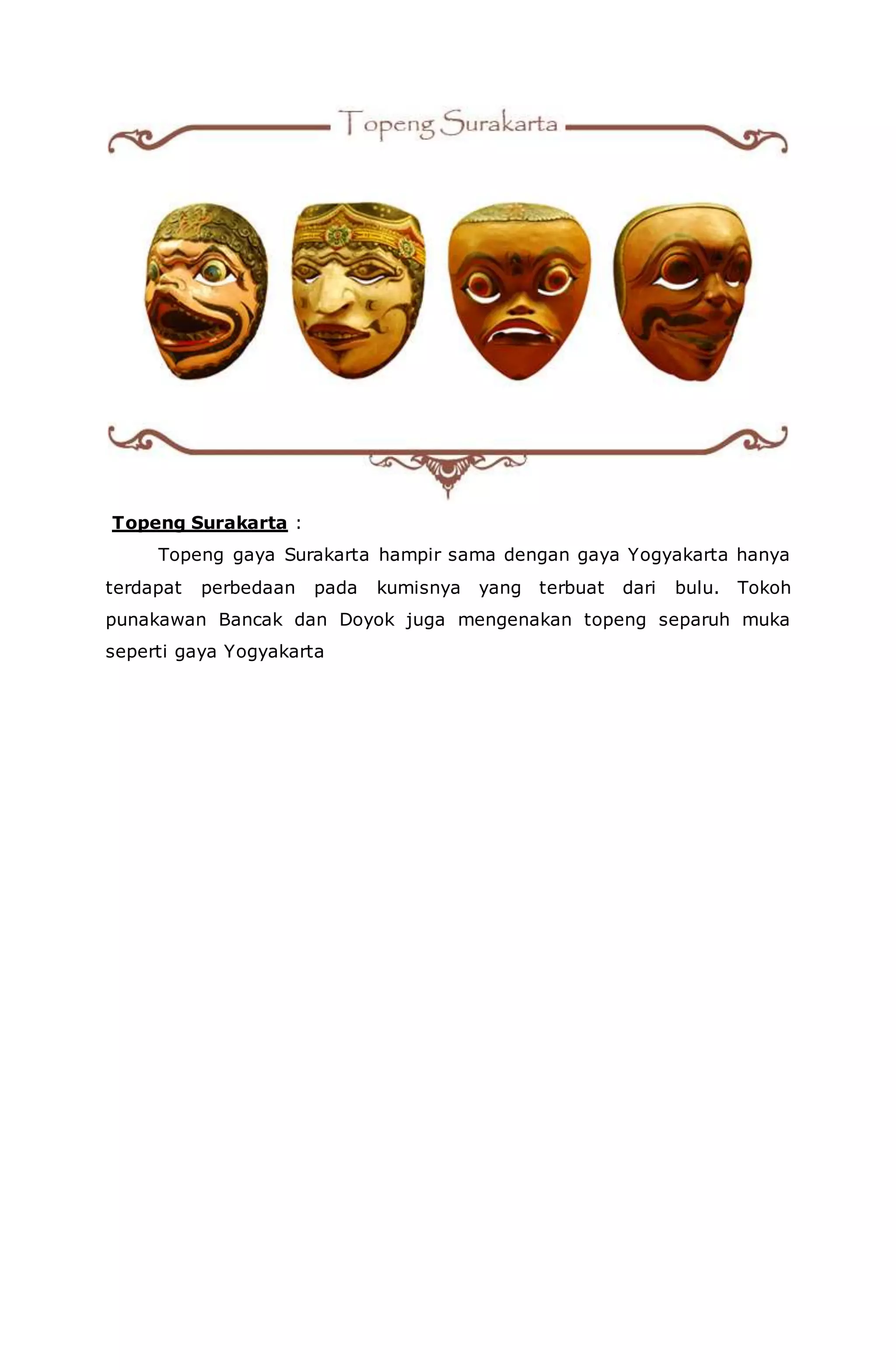 Macam-Macam Topeng Di Indonesia | DOCX