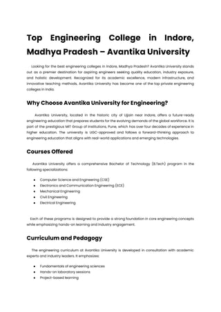 Top Engineering College in Indore, Madhya Pradesh – Avantika University.pdf