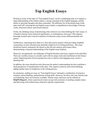 Top English Essays | PDF