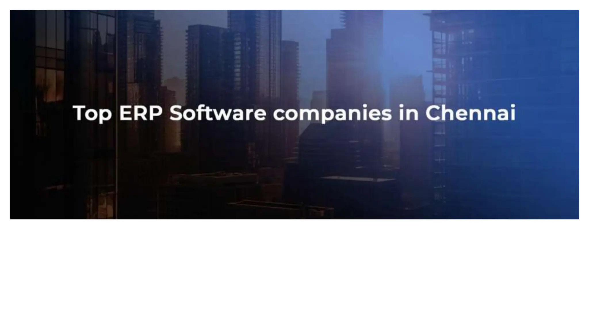 Top ERP Software Companies in Chennai | PPT
