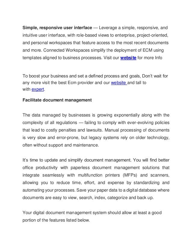 Top examples of enterprise content management (ecm) application 1 | PDF