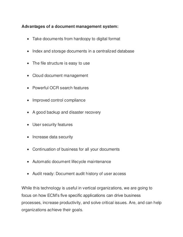 Top examples of enterprise content management (ecm) application 1 | PDF