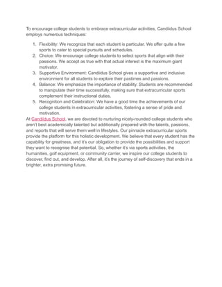 Top Extracurricular Activities at Candiidus School_ Nurturing Well ...