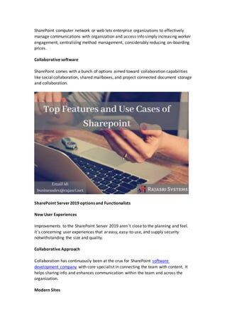 Top features and use cases of sharepoint | DOCX