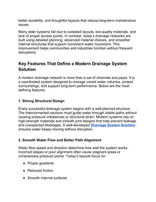Top Features of a Modern Drainage System Solution | DOCX