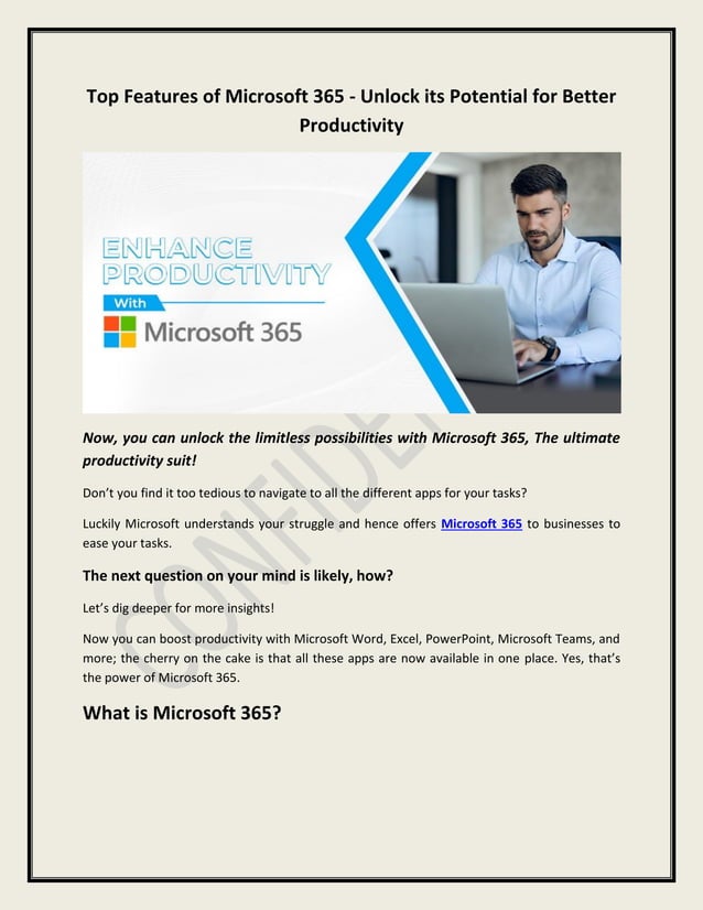 Top Features of Microsoft 365 - Unlock its Potential for Better ...