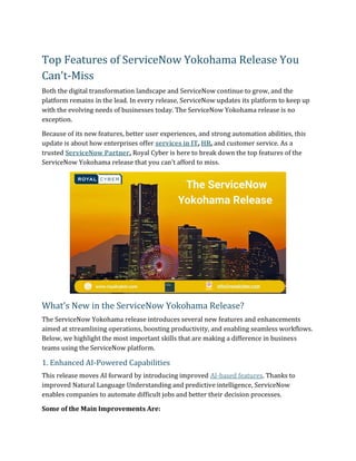Top Features of ServiceNow Yokohama Release You Can't Miss.pdf