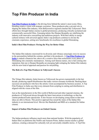 Top Film Producer in India - Deepan Boopathy.pdf