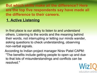 Top five communication skills for project managers | PPT