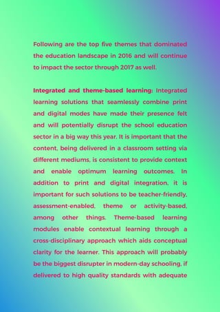 Top five education themes that trended in 2016 | PDF