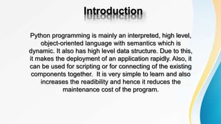 Top Five Reasons for Choosing Python Programming | PPT